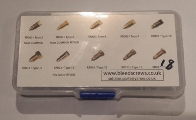 Radiator BLEED SCREW AIR / VALVE VENT - 10 TYPES FITS 99% OF STEEL ...