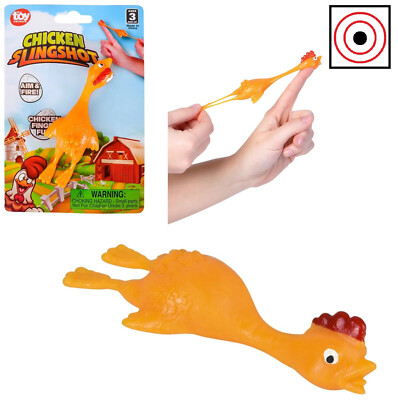 Yellow Chicken Finger Fun Slingshot 4.5" ( Pack) Stretchy Flying Finger ...