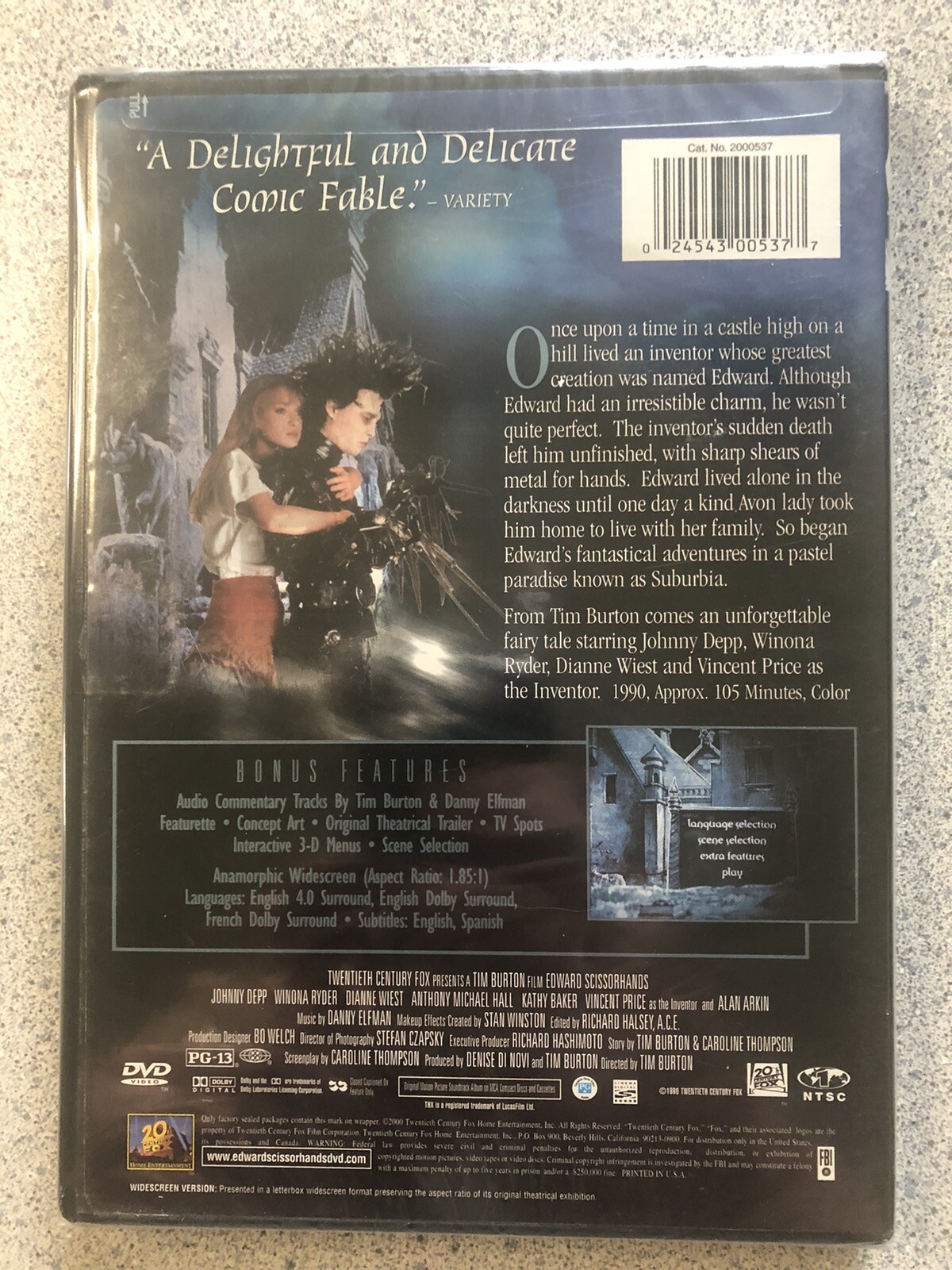 Edward Scissorhands DVD 10th Anniversary Edition Tim Burton Johnny Depp ...