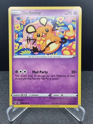 Dedenne 078/189 Regular Darkness Ablaze Pokemon Card TCG | eBay