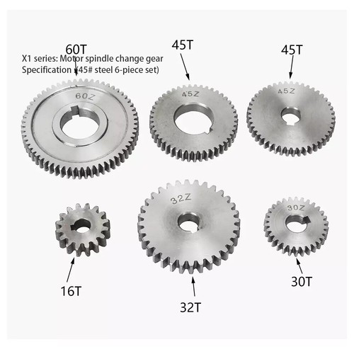 6pcs Change Gear Set for SIEG X1/SX1/SX1L/SOGI S1-16/Little Milling 1 ...