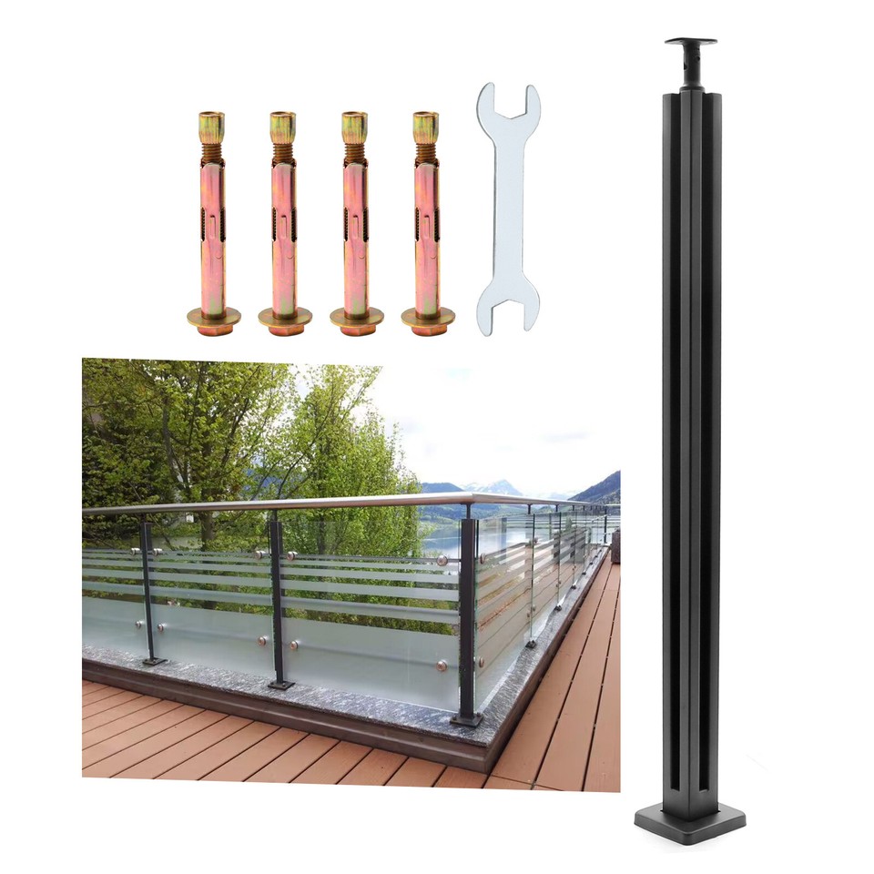 Glass Railing Middle Post for Step/Balcony/Stairway Can Add Handrail ...