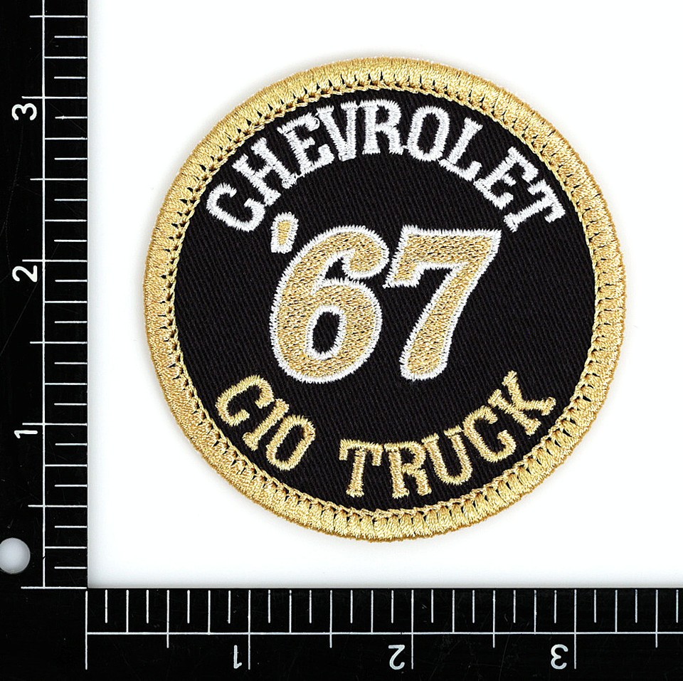 1967 Chevrolet C10 Truck Embroidered Patch Black/Gold Iron-On Sew-On ...