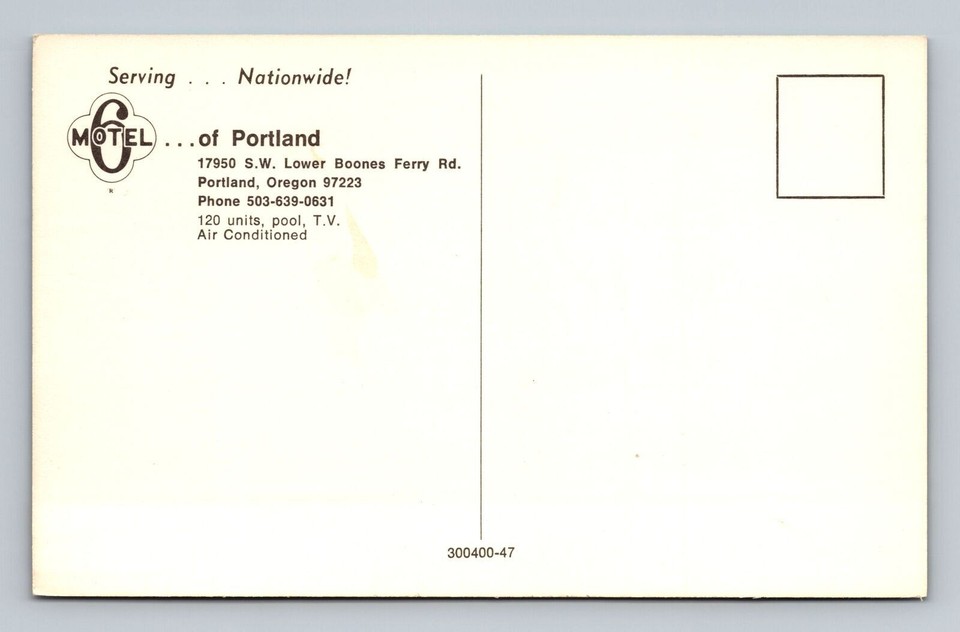 Portland OR-Oregon Motel 6 of Portland Lower Boones Ferry Vintage ...