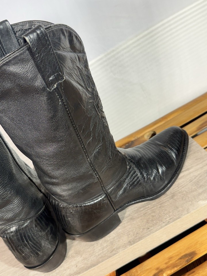 Vintage Exotic Men’s Harley Davidson Cowboy Boots Size 11 Teju Lizard ...