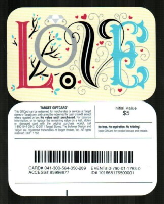 TARGET Love. Wedding Ring ( 2011 ) Gift Card ( $0 ) - RARE | eBay