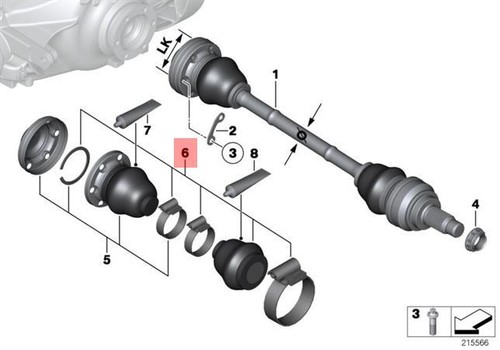 Genuine BMW X5 M E70 E71 F15 Rear Axle Outer CV Boot Repair Kit OEM ...
