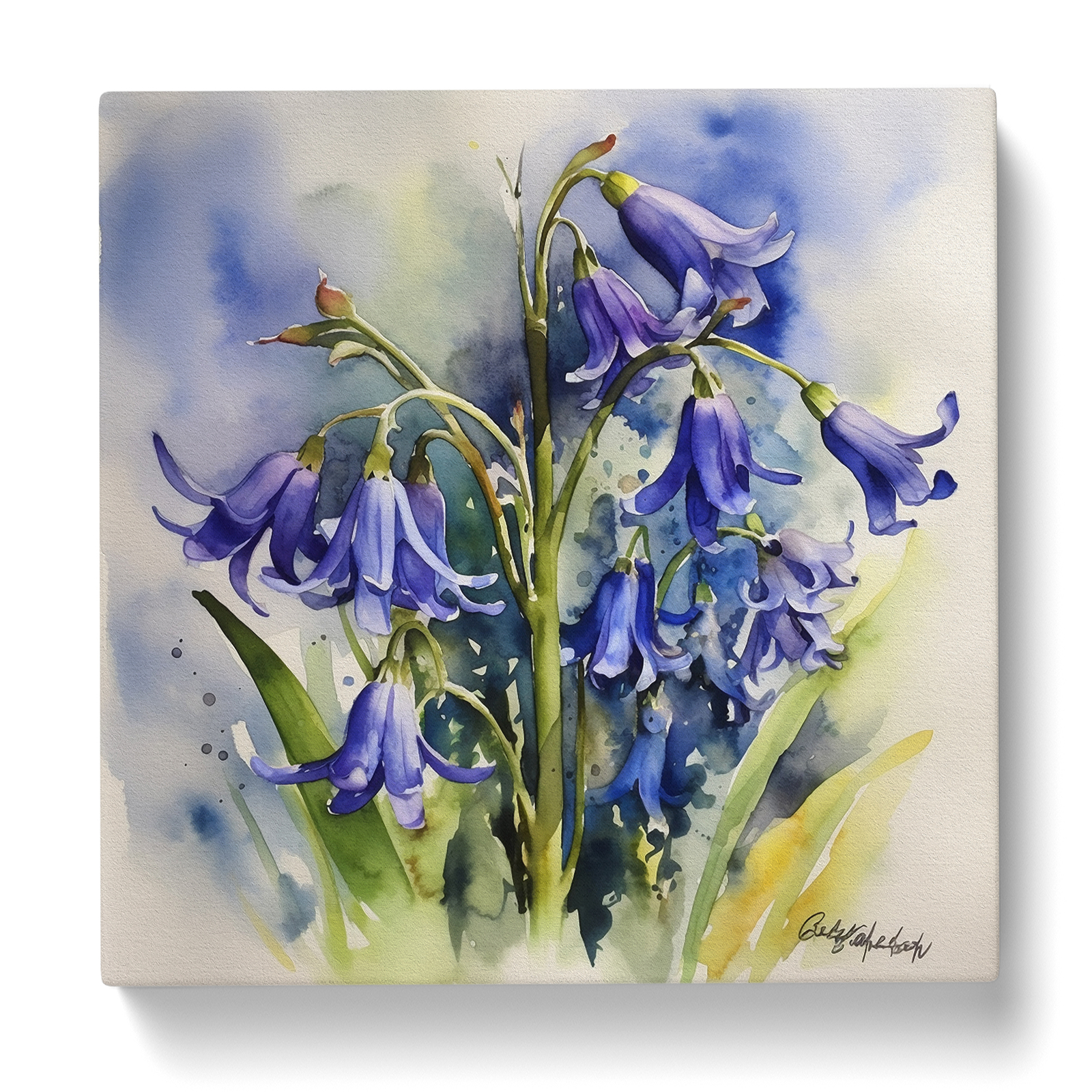 Bluebell Watercolour Canvas Print Wall Art Framed Home Decor Picture ...