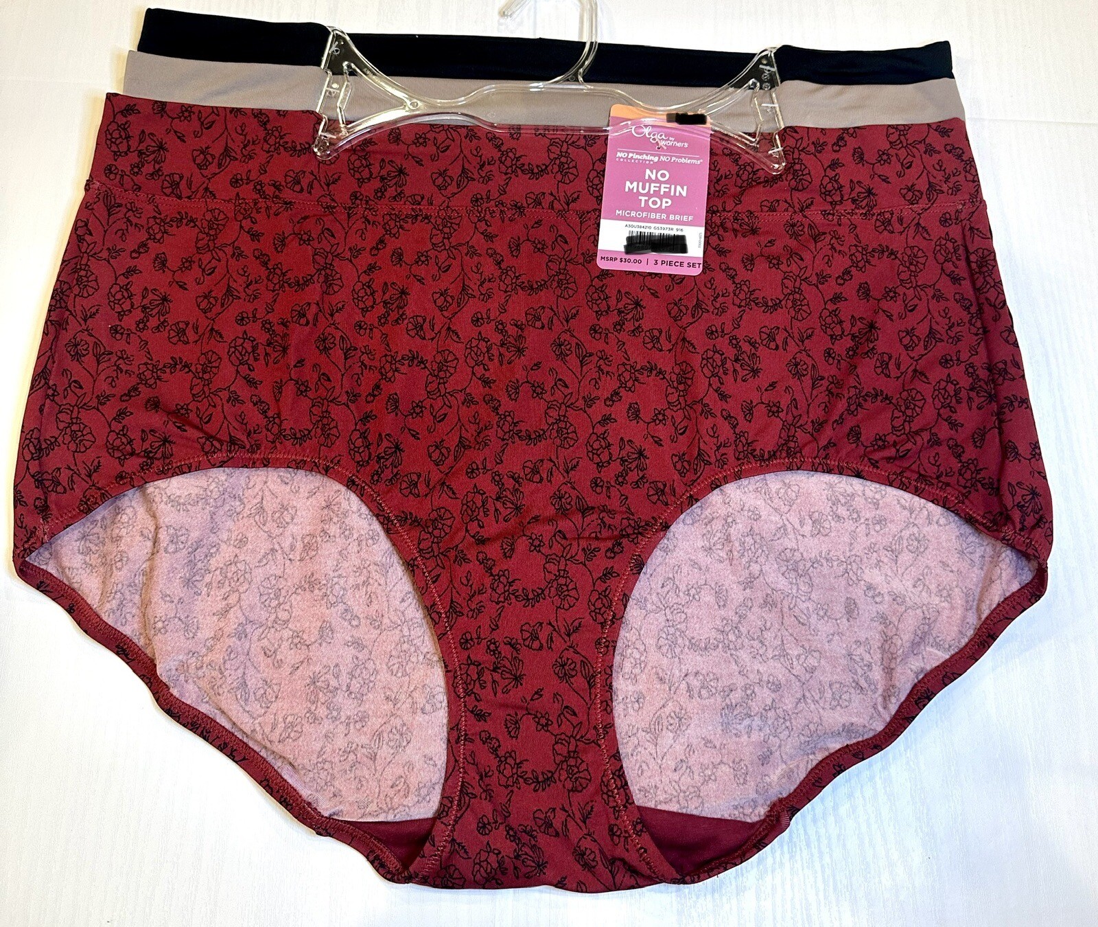 Olga Microfiber Brief Panties 3 Pairs Size 2xl 9 No Muffin Top ...