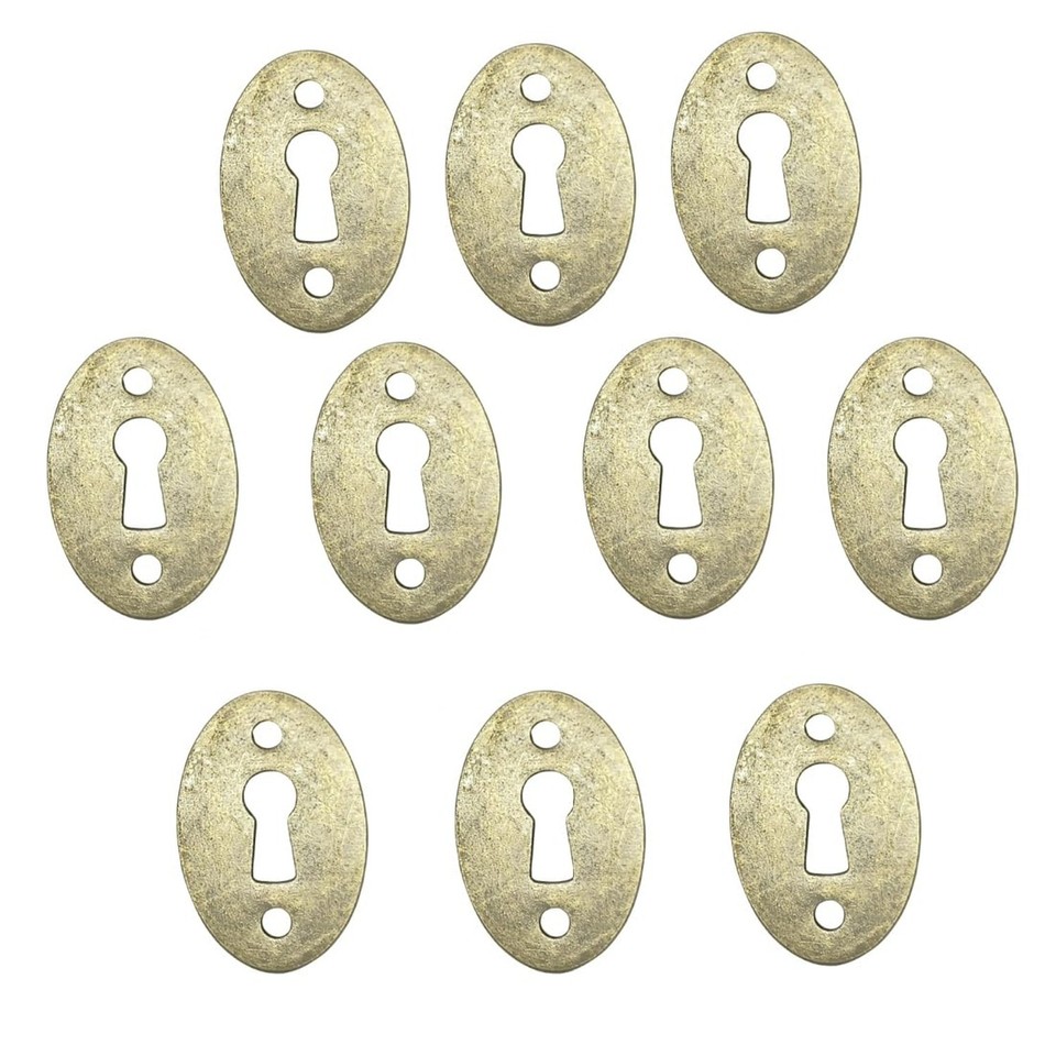 Oval Stamped Antique Brass Decorative Keyhole Cover Plate, Keyhole ...