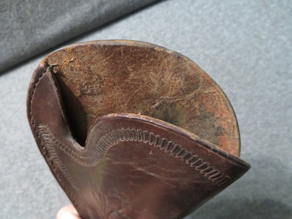 BEAUTIFUL ANTIQUE WESTERN HAND TOOLED .45 CALIBER REVOLVER HOSLTER FOR ...