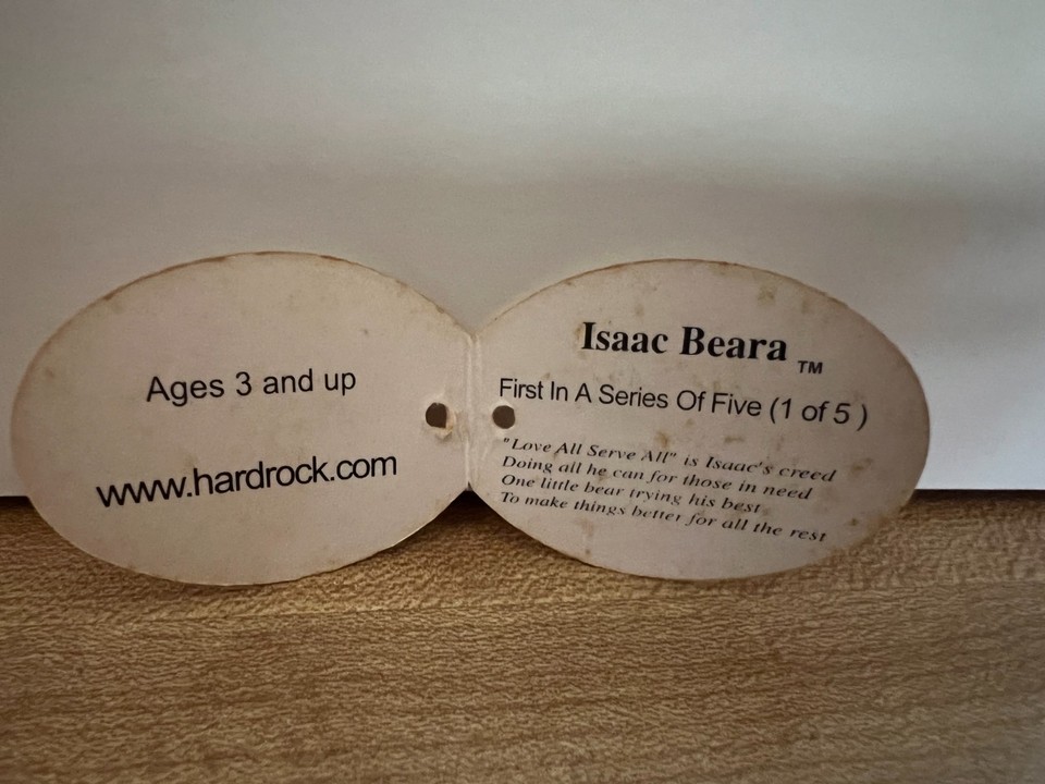 Hard Rock Cafe Atlantic City Isaac Beara Tan Beanie Bear 9" w/tag | eBay