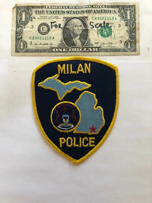 Milan Michigan Police Patch Un-sewn great condition | eBay
