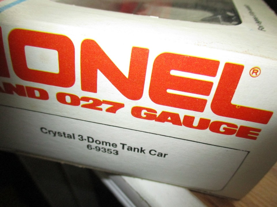 VINTAGE LIONEL O GAUGE CRYSTAL CAR LINE 3 DOME TANK CAR #6-9353~NEW in ...