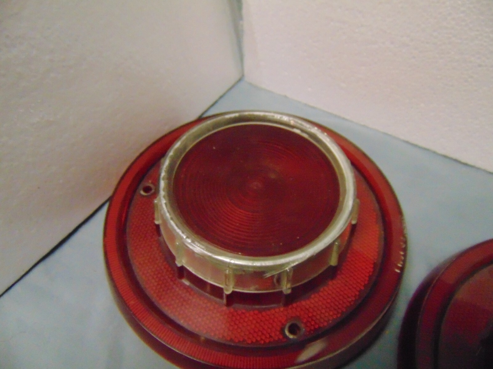 Pair of vintage big round Red lenses 1955-56 FORD FRST 56 plastic 7 1/4 ...