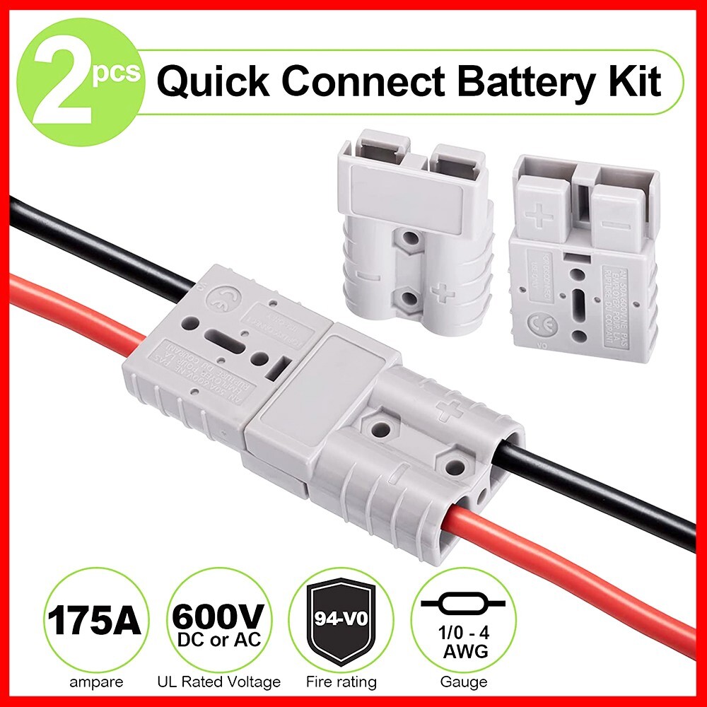 175A Battery Quick Connect Disconnect Jumper Connectors Cable Kit Plug ...
