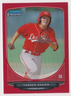 TANNER RAHIER 2013 Bowman Chrome RED REFRACTOR Baseball Rookie Card #3/ ...