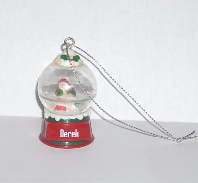 Ganz Mini Snow Globe Christmas Ornament “DEREK” Santa Personalized 2 ...