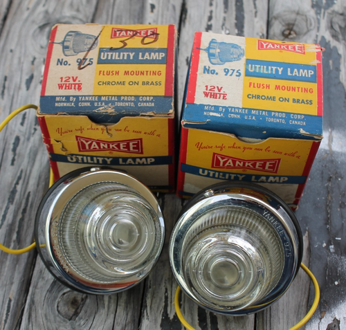 Yankee 975 Backup Light Hotrod Ratrod Vintage Pair chrome Glass lens | eBay