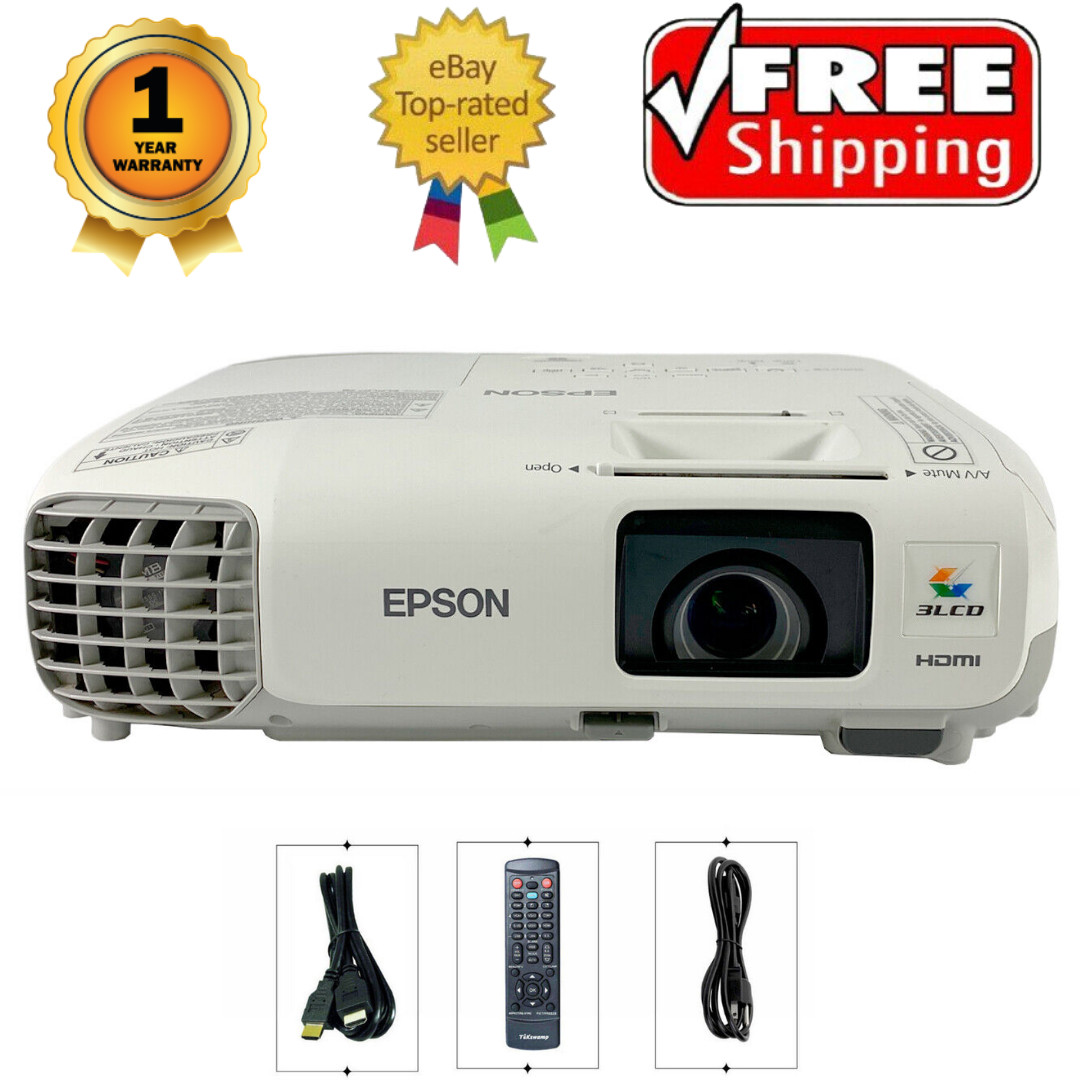 Epson PowerLite 98 Projector 3000 Lumens HD 1080i HDMI H577A Bright w ...