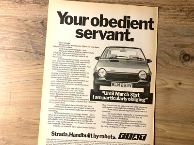 FIAT STRADA 1980 FRAMEABLE WALL ART ORIGINAL CAR MAGAZINE ADVERT MAN ...