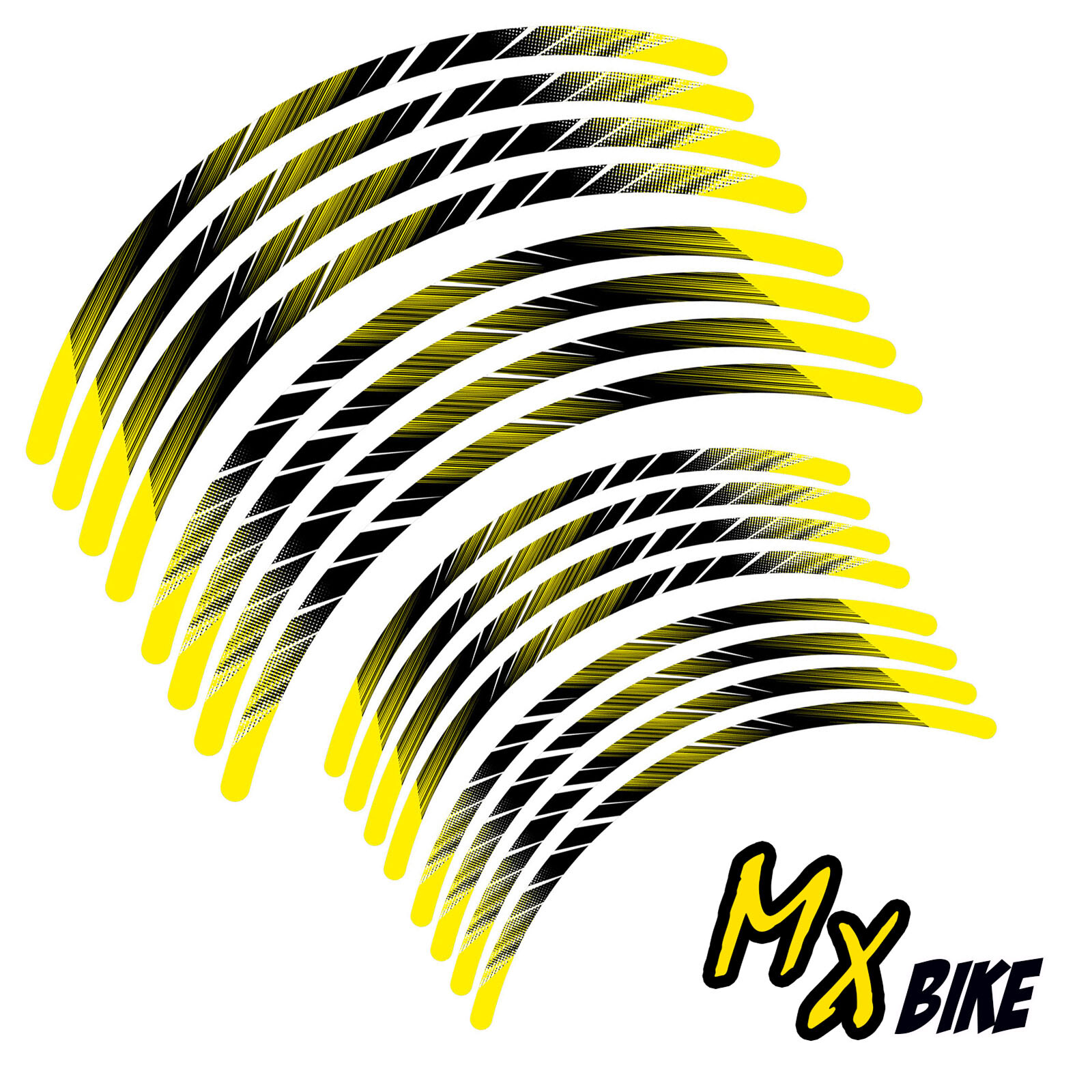 21 18 inch Rim Decals Wheel Sticker LINE05B YELLOW For BETA 430 RR-S 17 ...