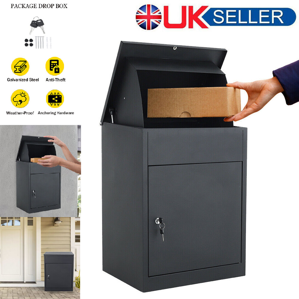 Lockable Metal Parcel Delivery Secure Dropbox Outdoor Storage Letter ...