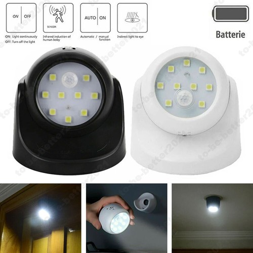 360° Battery Power Motion Sensor Security PIR LED Light Garden Outdoor ...