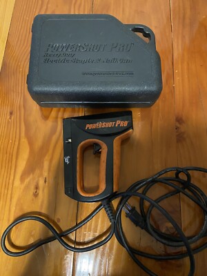 Power Shot Pro 9100 Heavy Duty Electric Staple And Nail Gun + Case | eBay