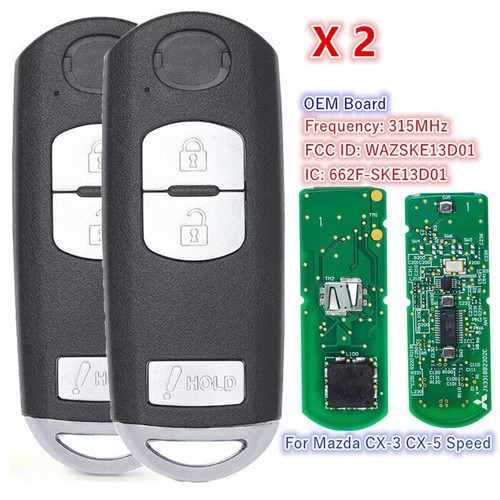2 X OEM For MAZDA CX-5 CX-3 CX-9 3 SPEED3 SMART PROX REMOTE Key FOB ...