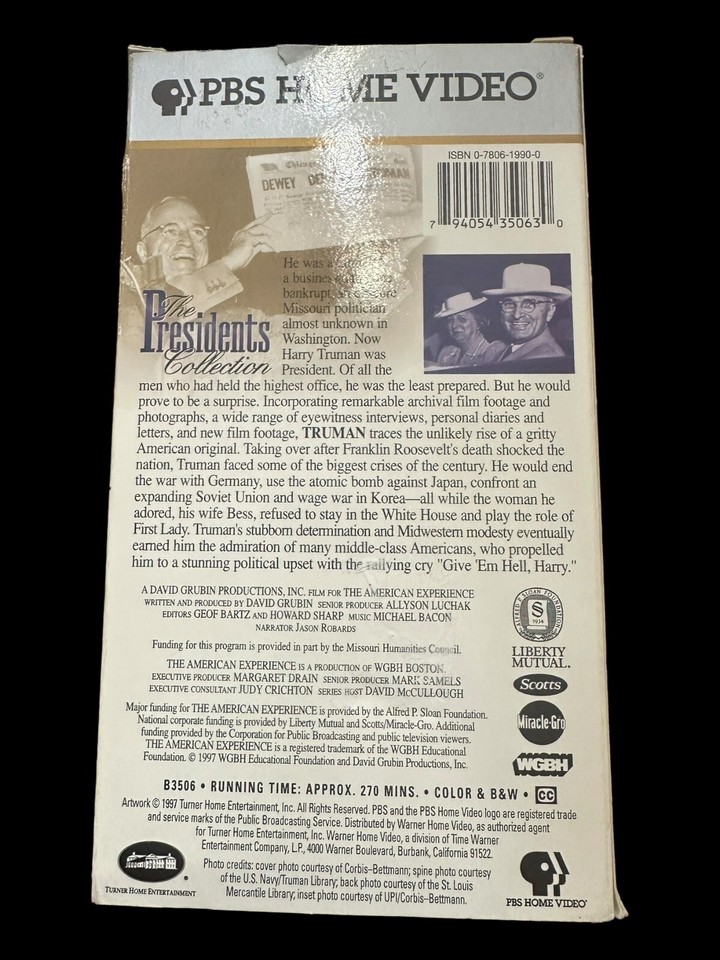 Vintage PBS Home Video Truman American Experience VHS President’s ...