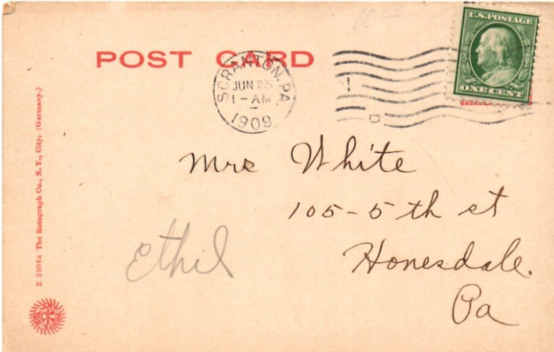 1909 - THE LAUREL LINE &LAKE DAM, ROCKY GLEN PARK - SCRANTON PA - POST ...