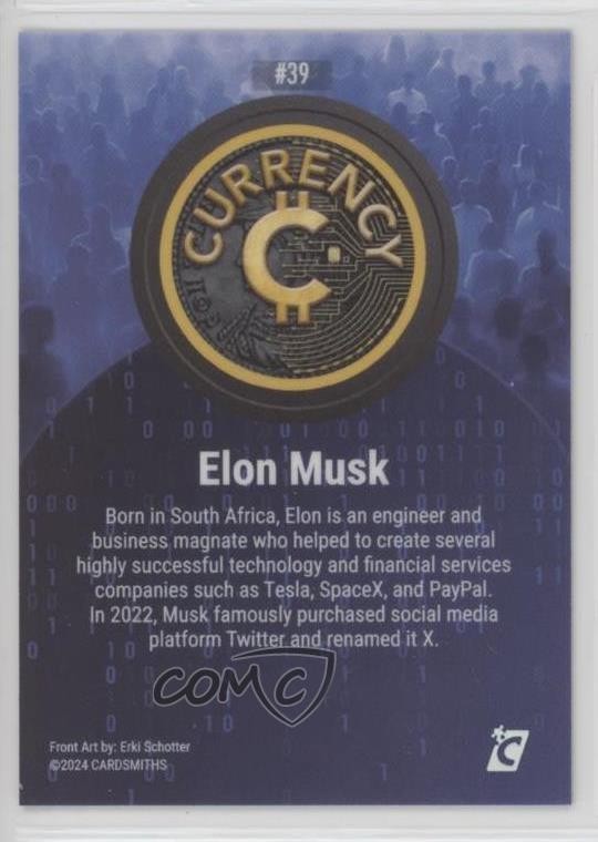 2024 Cardsmiths Currency Cred Series 3 Rainbow Holofoil Elon Musk #39 ...