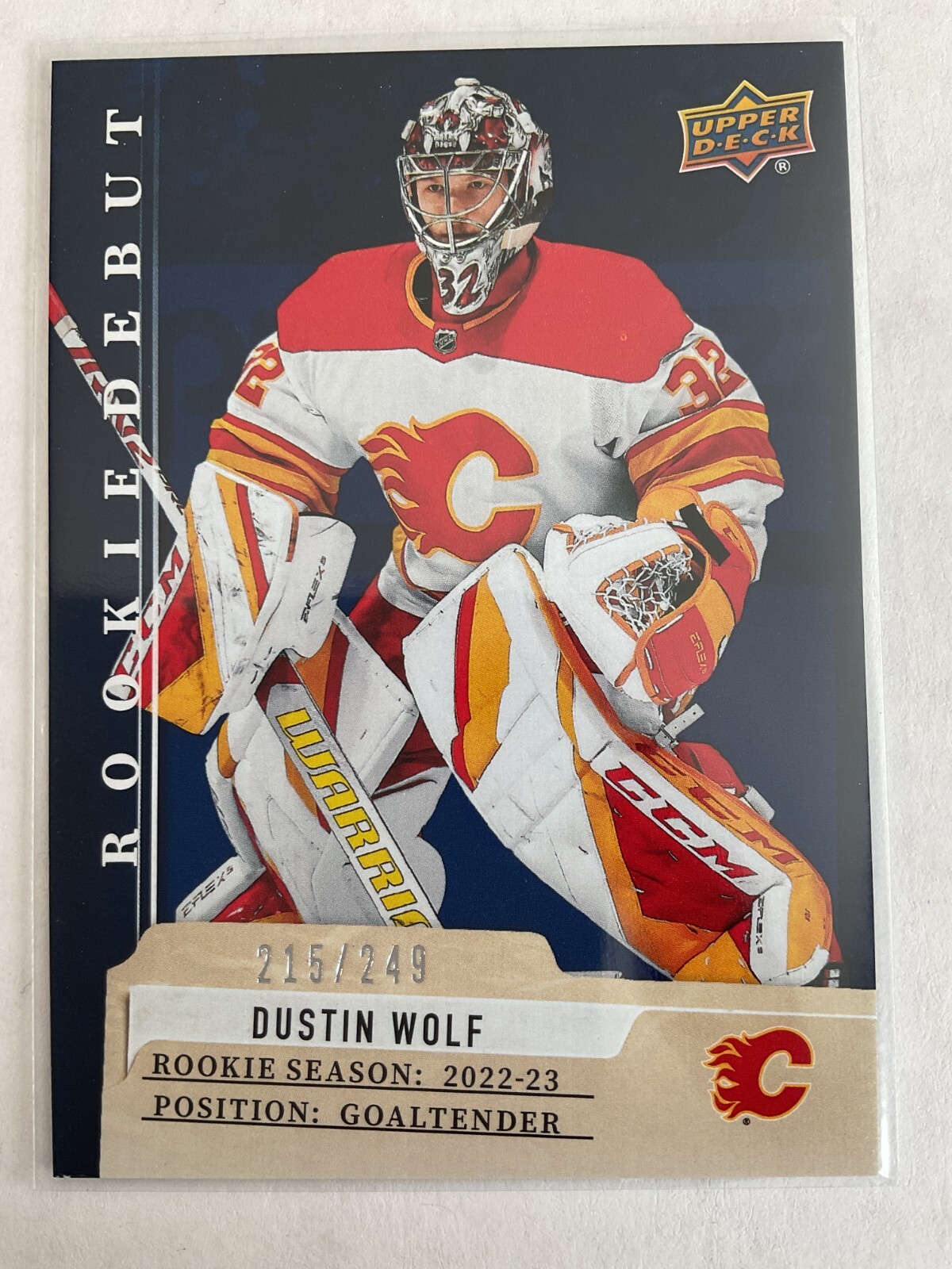 Dustin Wolf 2023-24 Upper Deck UD Rookie Debut Blue Parallel RC Card ...