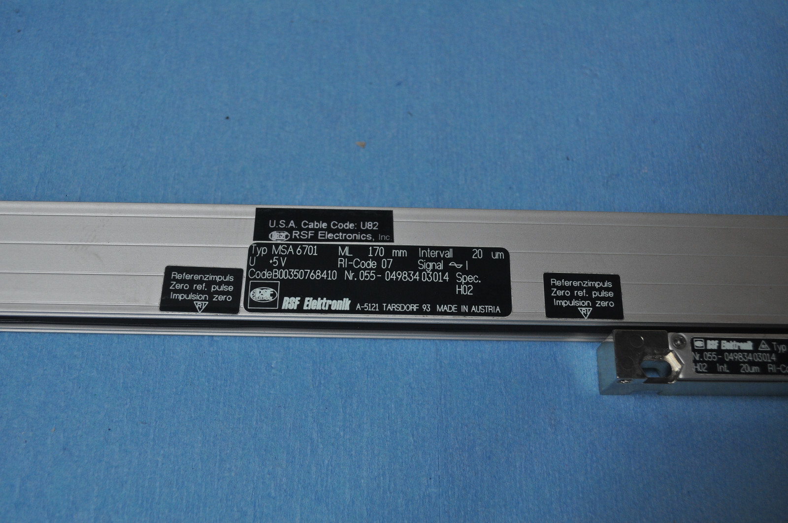 RSF ELECTRONICS MSA6701 ML170MM Linear Encoder Scale, 170MM, U: +5V ...