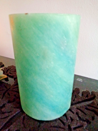 Bullfrog Light Co. 6x4" Chubby Pillar Glow Candle Charlevoix MI Blue ...