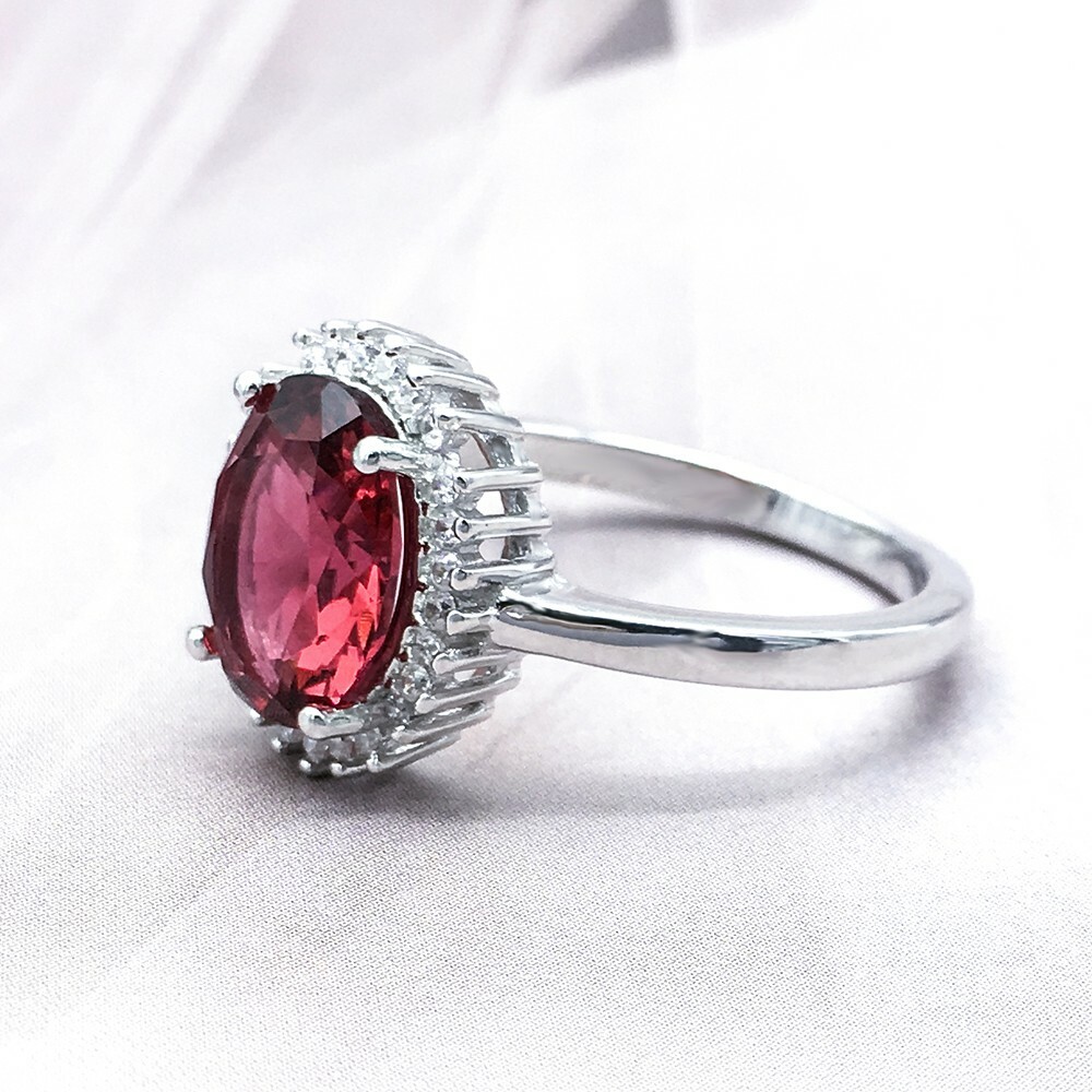 Genuine 925 Sterling Silver Royal Red Ruby and CZ Ring All Sizes | eBay UK