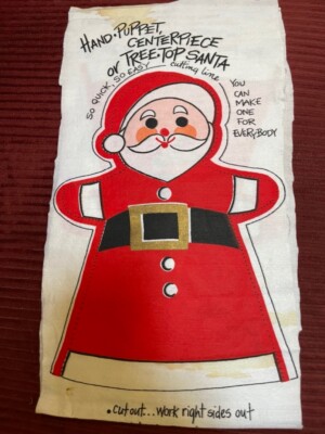 Vtg Ultrafelt Cut & Sew Santa Claus Felt Panel for tree top puppet ...
