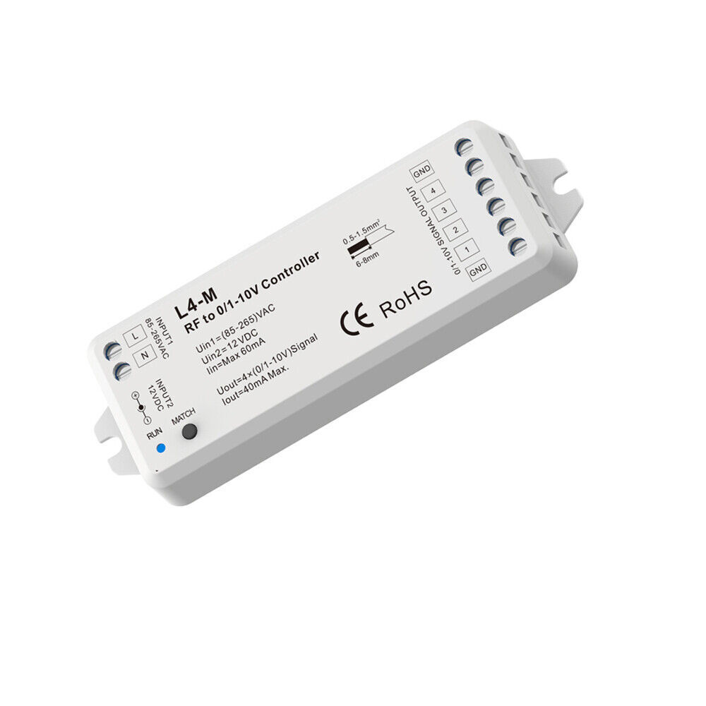 4CH 0/1-10V Led Dimmer Switch Wireless 2.4G RF Remote Control f Single ...