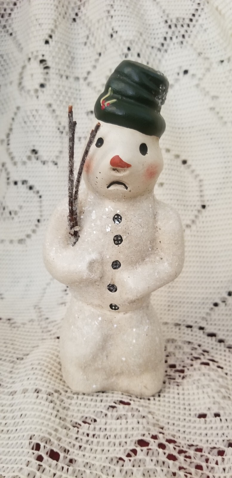 VINTAGE 1998 WALNUT RIDGE COLLECTIBLES 6" TALL CHALKWARE SNOWMAN SIGNED ...