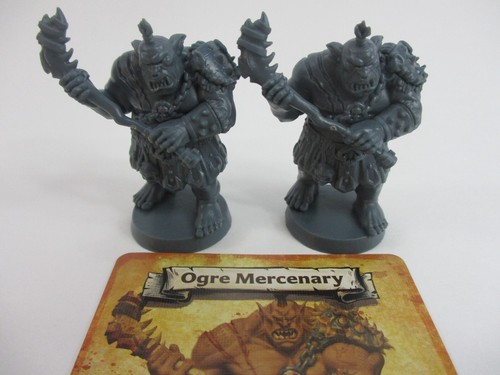 HEROQUEST: Against The Ogre Horde 2x OGRE MERCENARY Minis & Card NEW ...