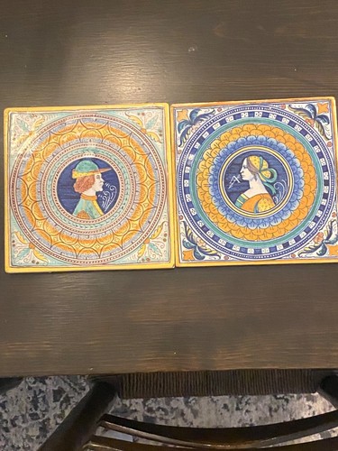 Deruta Italian Decorative Tiles, 7.5" x 7.5", set of 2 | eBay
