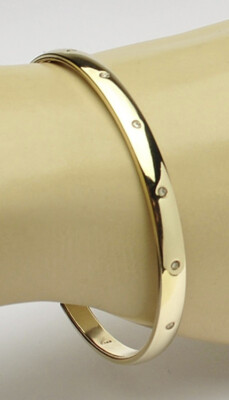A Classic - 14k Flush set Diamond Bangle Bracelet | eBay