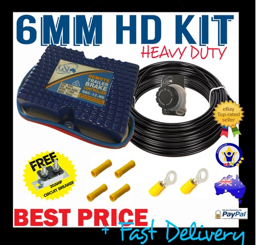 ELECTRIC BRAKE CONTROLLER UNIT GSL REMOTE HEAD MOUNT + HEAVY DUTY TWIN ...