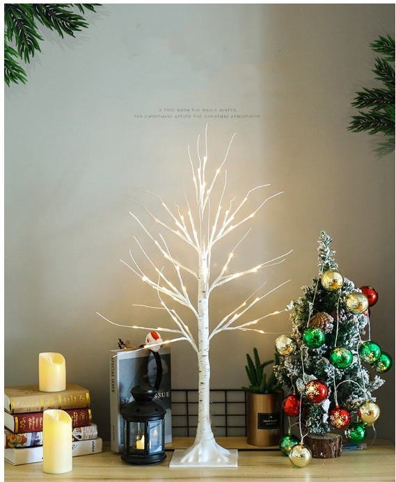 90CM LED Twig Birch Table Tree Lights Up Holiday Xmas Party Branch Lamp ...