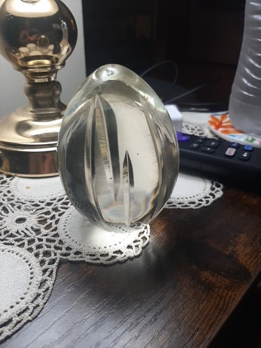 Lead Crystal Paperweight Fluted Egg Shaped Design 3 1/2” Tall | eBay