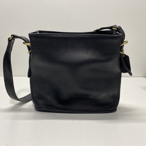 Coach Women's Black Solid Leather Shoulder Bag With Adjustable Strap | eBay