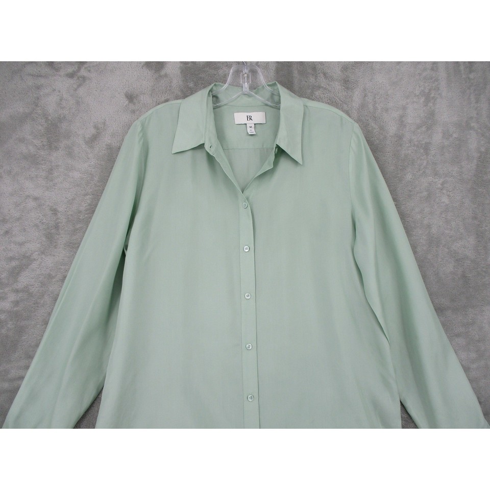 Banana Republic Blouse Womens Medium Tall Silk Button Front Office ...