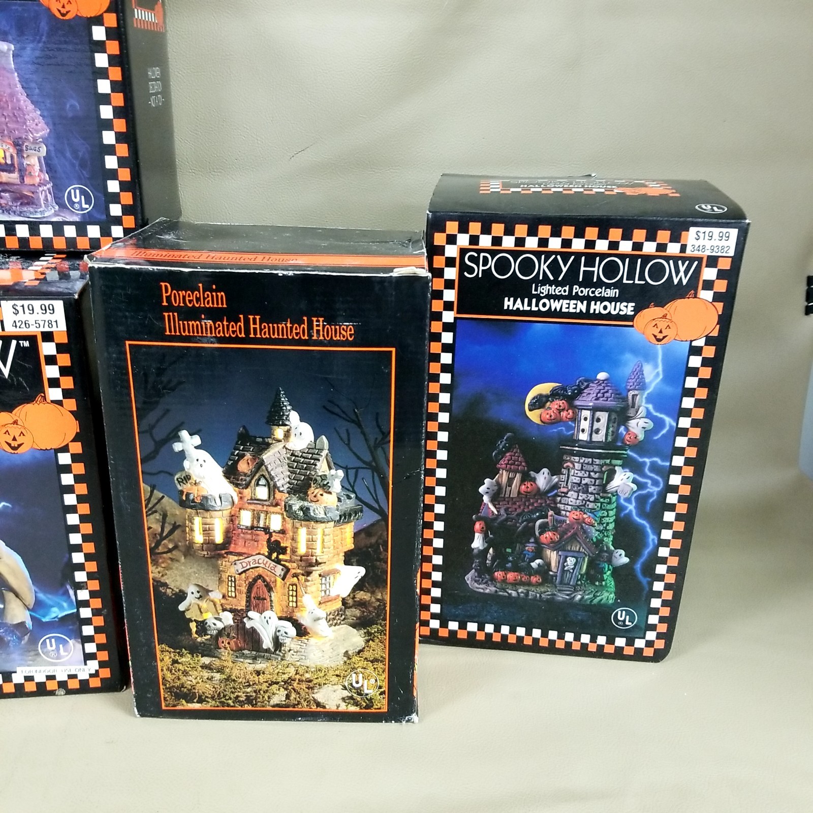 Spooky Hollow Lighted Halloween Village House Lot Set of 6 | eBay