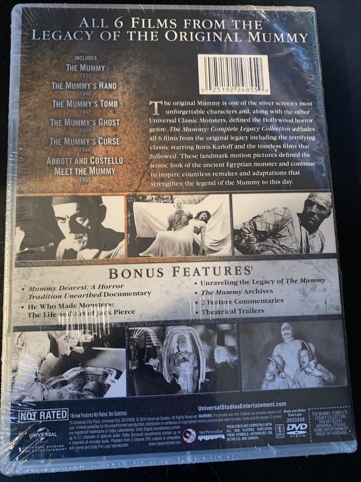 The Mummy: The Legacy Collection 6-Movies (DVD, 2014, 3-Disc Set) NEW ...